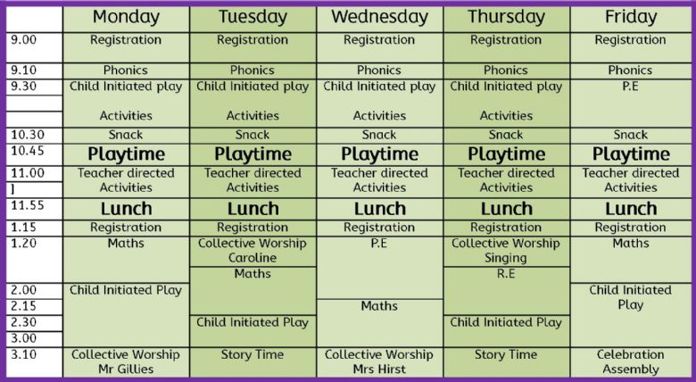 Colliers Green CofE Primary School Timetable Colliers Green CofE Primary School Timetable